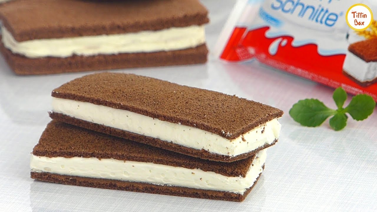 Homemade Kinder Milk Slice Recipe for kids - Bon apetit
